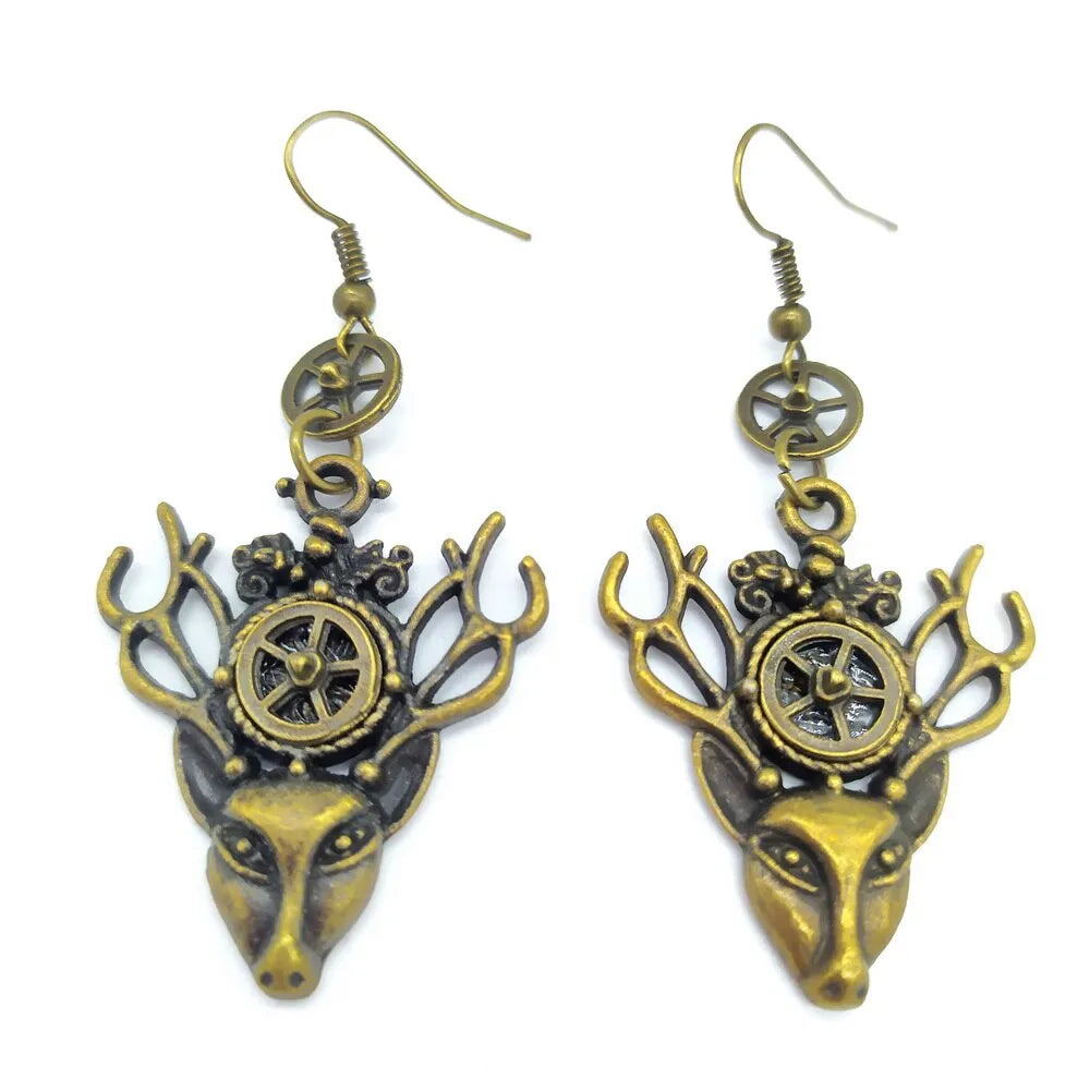 Steampunk deer head earrings | My Steampunk Style