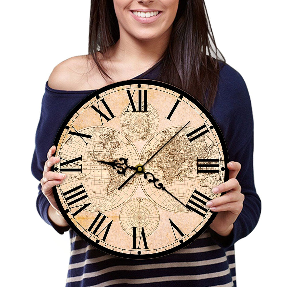 Steampunk antique map clock | My Steampunk Style – my-steampunk-style