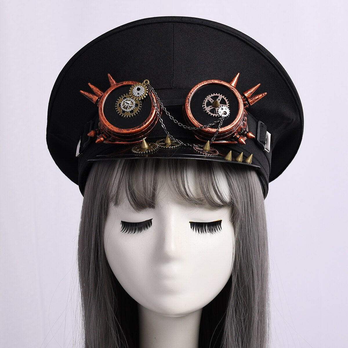 Steampunk Military Cap with red goggles | My Steampunk Style – my ...
